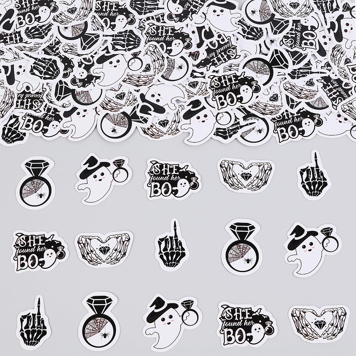 Sursurprise She Found Her Boo Decorations, 200PCS She Found Her Boo Confetti for Tables, Halloween Bridal Shower Bachelorette Party Decorations Wedding Ghost Spooky Party Supplies