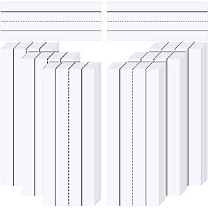 300 Sheets Sentence Strips Rainbow Ruled Word Strips Adhesive Learning Sentence Strips for School Office Rewards Supplies, 3 x 8 Inch, 6 Packs Totally (White)