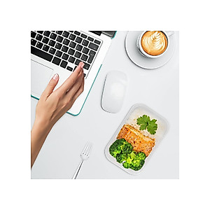 FAMASTON Food Storage Containers Rectangular with Lids 16oz Freezer Deli Cups BPA-Free Leakproof Clear Takeout Container Meal Prep Microwavable, Airtight Lids - 12 Pack