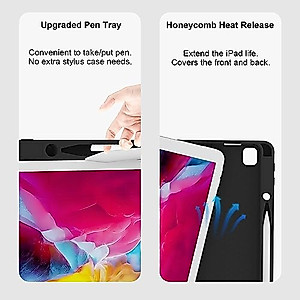 C INVERTER iPad Case Keyboard, for iPad 9th/8th/7th Gen 10.2 in, iPad Pro, Air 3rd Gen 10.5 in, Detachable Backlit Wireless Keyboard with Magnetic Protective Cover (Black)