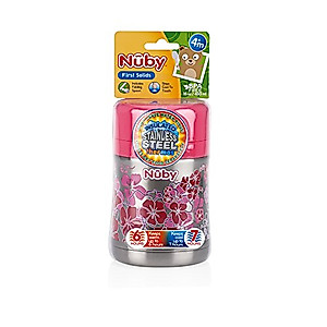 Nuby Stainless Steel Thermos, Pink