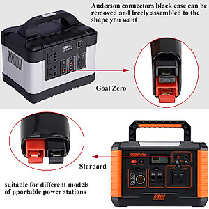 HCFeng 14AWG DC 5521Male/Female Power Plug to an-der-Son Cable 45A Solar Connector to DC5.5X2.1MM Cable Compatible with an-der-Son Port for Generator Battery and Foldable Solar Panel[60CM/2Ft]
