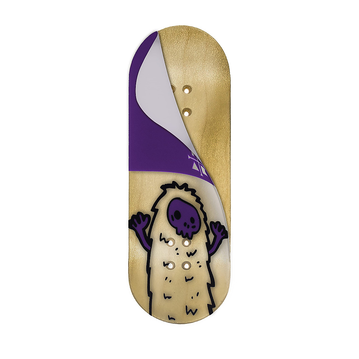 Teak Tuning Fingerboard Deck Graphic, Purple Yeti - Adhesive Graphics to Customize Your 35mm Fingerboard Deck - 110mm Long, 35mm Wide, 0.2mm Thick - Waterproof Vinyl - Includes Mini File