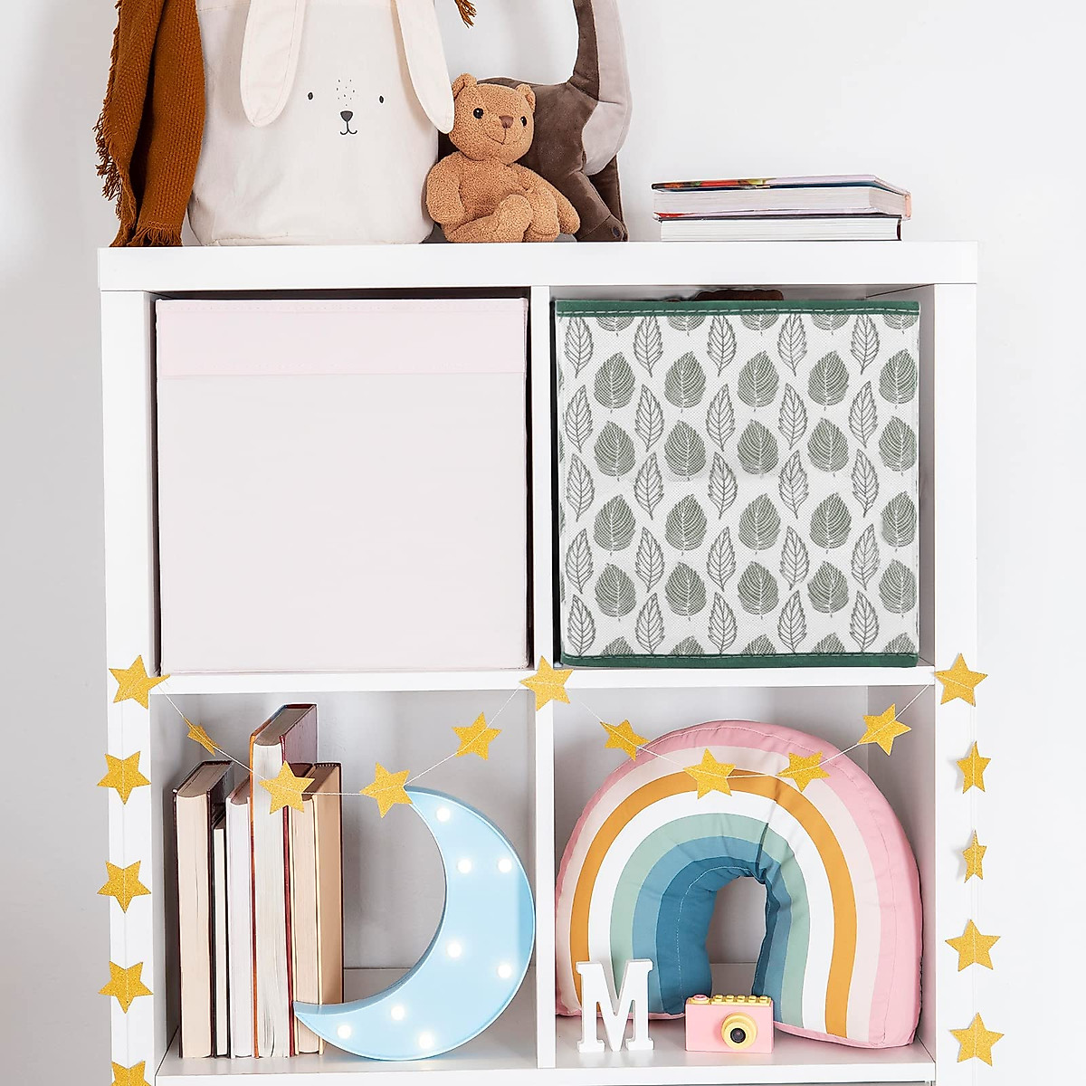 Clothing Storage Bags, Blankets, and Quilts Storage Bags with Zippers Foldable Organizer with Reinforced Handle，Clear Window (green cube)