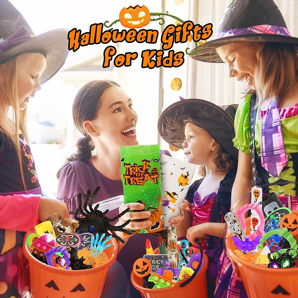 OCHIDO Halloween Party Favors for Kids-240pcs Bulk Halloween Toys Treats Gifts,Halloween Goodie Bags Fillers ,Trick Or Treat , Halloween School Classroom Carnival Prizes, Treasure Box Toys