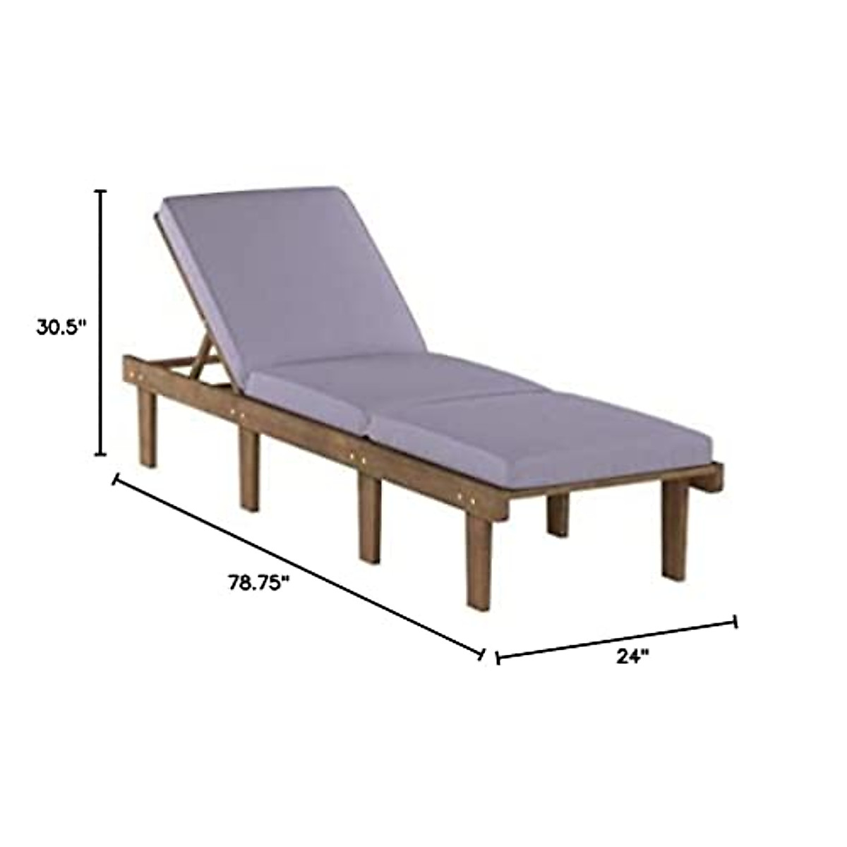 Christopher Knight Home Alisa Outdoor Acacia Wood Chaise Lounge (Set of 2), Grey Finish/Dark Grey Cushion