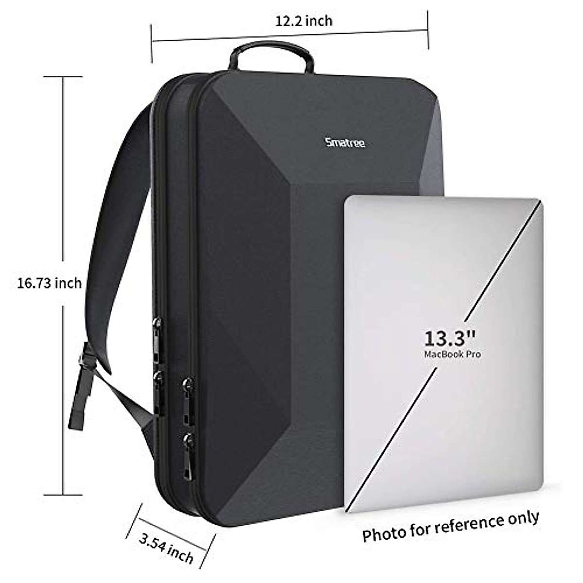 Smatree 15.6-16 inch Laptop Backpack, Hard Waterproof Daypack for Up To 16 inch Macbook Pro 2021, HP Pavilion 15, Acer 15.6 Gaming Laptop,Black