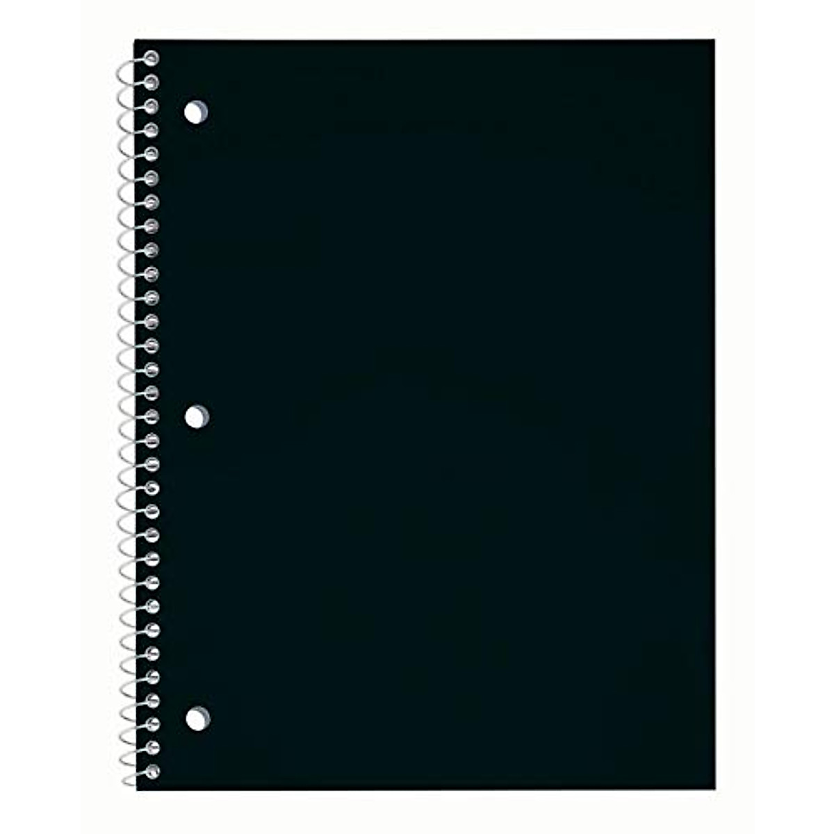 Just Basics® Poly Spiral Notebook, 8 1/2" x 10 1/2", Wide Ruled, 140 Pages (70 Sheets), Black