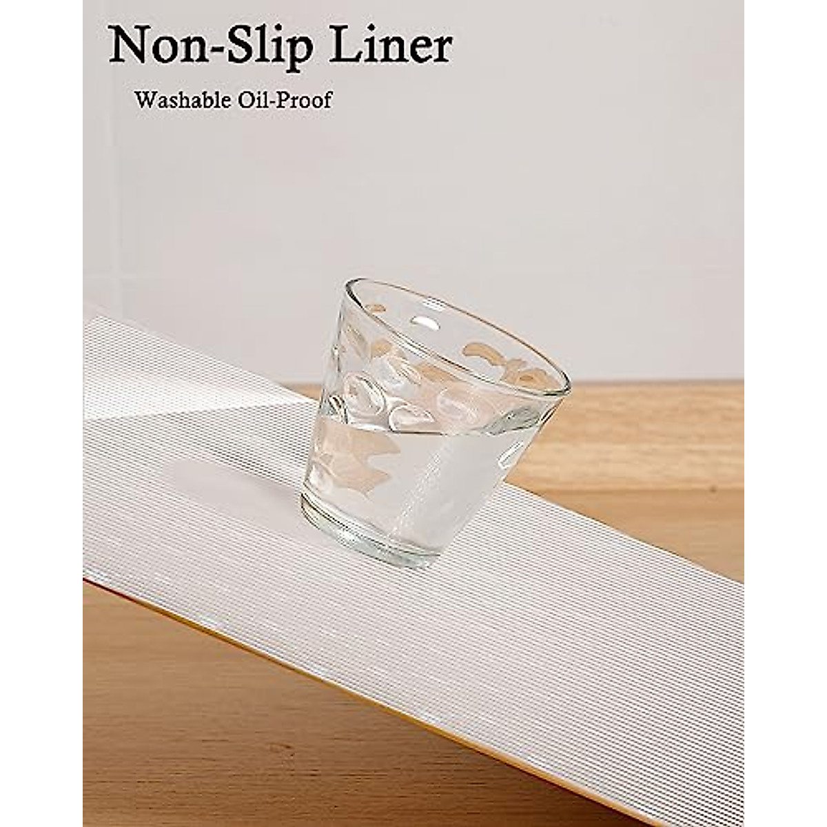 Cabinet Drawer Shelf Liners Non Adhesive 14 Inch Wide X 20 Ft Non Slip Waterproof Kitchen Cupboard Pantry Mat Washable Refrigerator Shelf Liners Bathroom Drawer Protector Liner