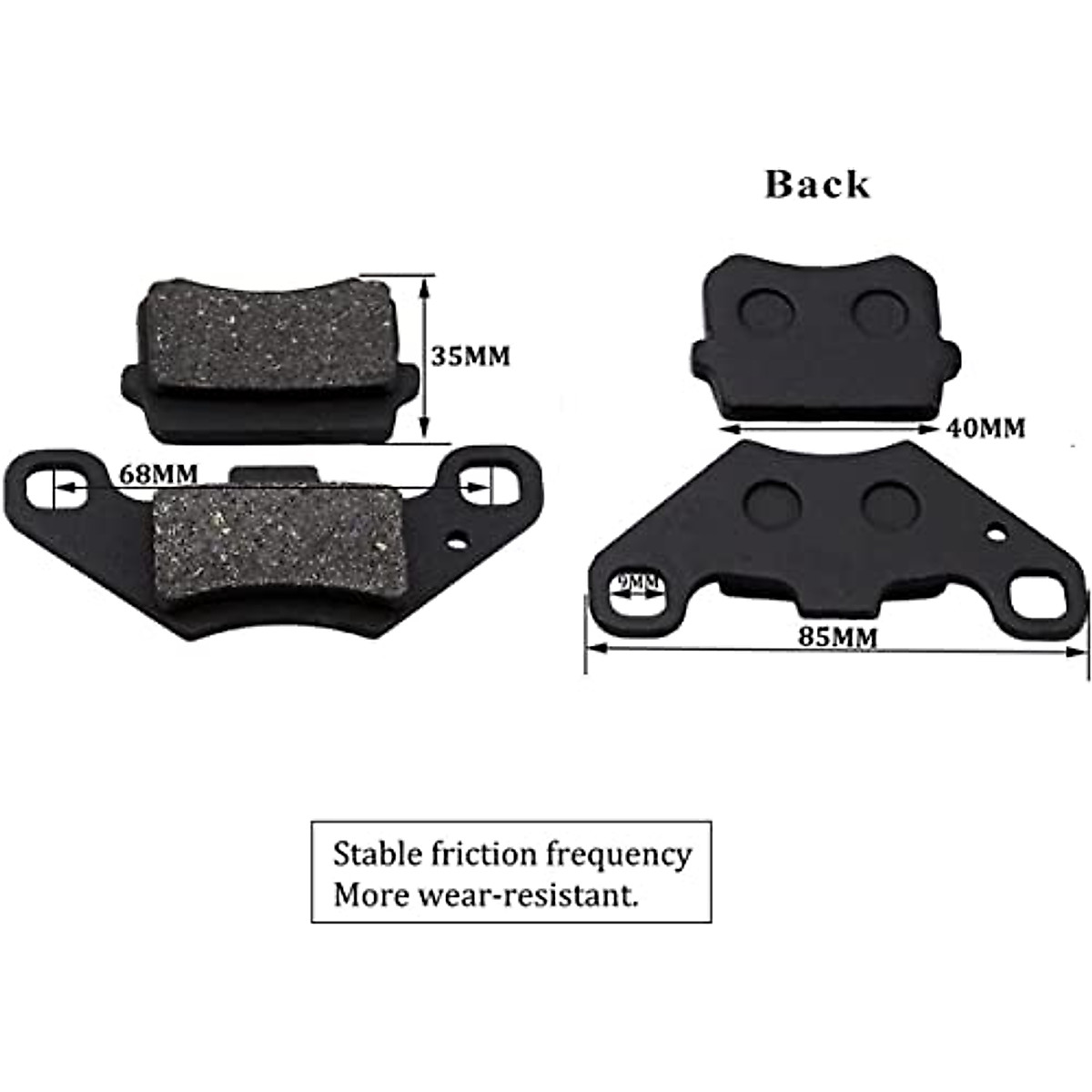 PRO BAT Rear Brake Master Cylinder Caliper Assembly+Brake Disk Rotor+Brake Pad for 50cc 70cc 90cc 110cc 125cc Chinese Quad Taotao Boulder B1 Coolster 3050HD ATV Kids Four Wheeler