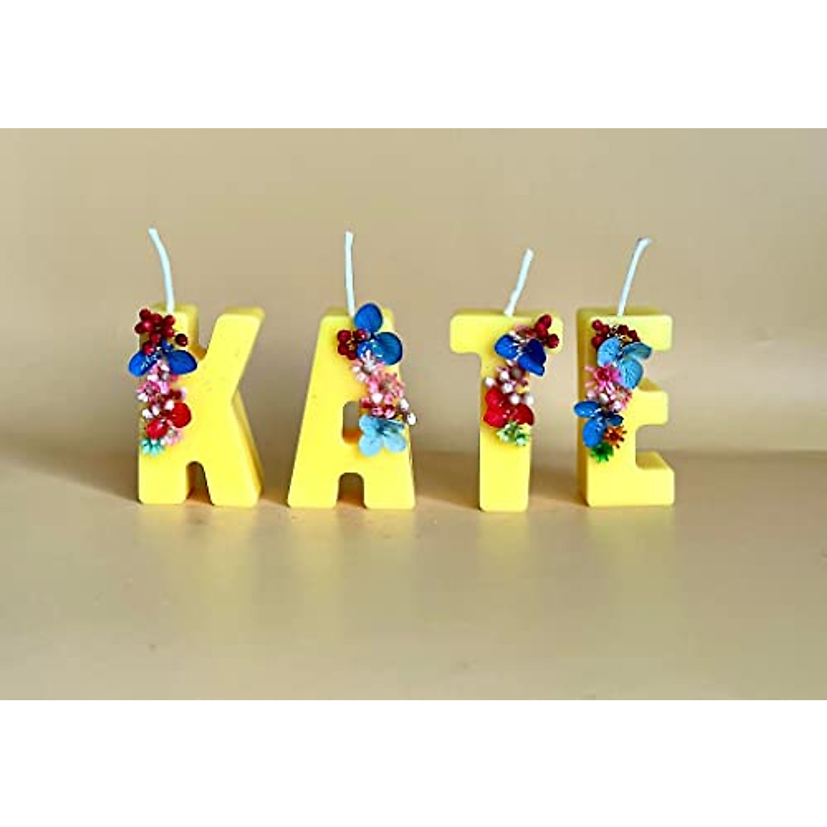 Personalized Birthday Candle. Cake Toppers. Candles with flowers. Candles for all occasions. (hot pink)