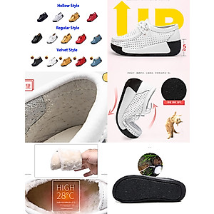 MOYOWEI Women's Leather Platform Wedge Sneakers,Comfort Moc Toe Non-Slip Softsole Lace-up Casual Walking Loafers Boat Shoes (6,Black)