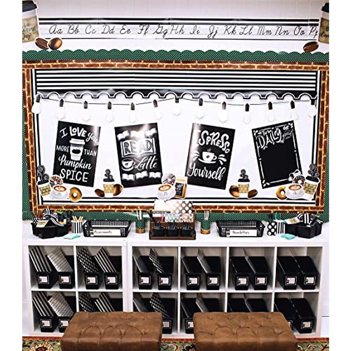 Schoolgirl Style - Simply Stylish | Alphabet Line | Cursive Mini Bulletin Board Set