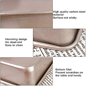 2 Pack Baking Sheet Pans, Deep Size Baking Pan Nonstick Cookie Sheet Brownie Cake Pan Bread Pan Toaster Oven Tray Bakeware, 12.7x10.6x2.4 Inches, Easy Clean & Food Safe (12.7 x 10.6 x 2.4)