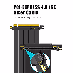 GLOTRENDS 200mm PCIe 4.0 X16 GPU Riser Cable, Female 90 Degree Angle, Compatible with Gen 4 GPUs, Such as RTX4090-RTX3060, RX7900, RX6950XT-RX6500XT,etc (PCIE40-X16-200MM-1890D)
