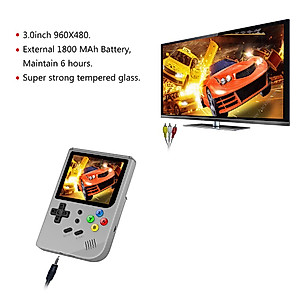 Neutral Handheld Game Console，Mini Hand-Held Game Player Retro Game 300 Game Console RG300 Retro Game Hand-Held 16G Internal 3 Inch Video Game Console Best Gift Tony System(Gray)