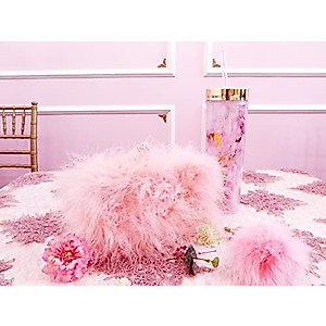 Bewaltz posh style Fluffy Fur Clutch Faux Fur Handbag Evening Clutch Pink