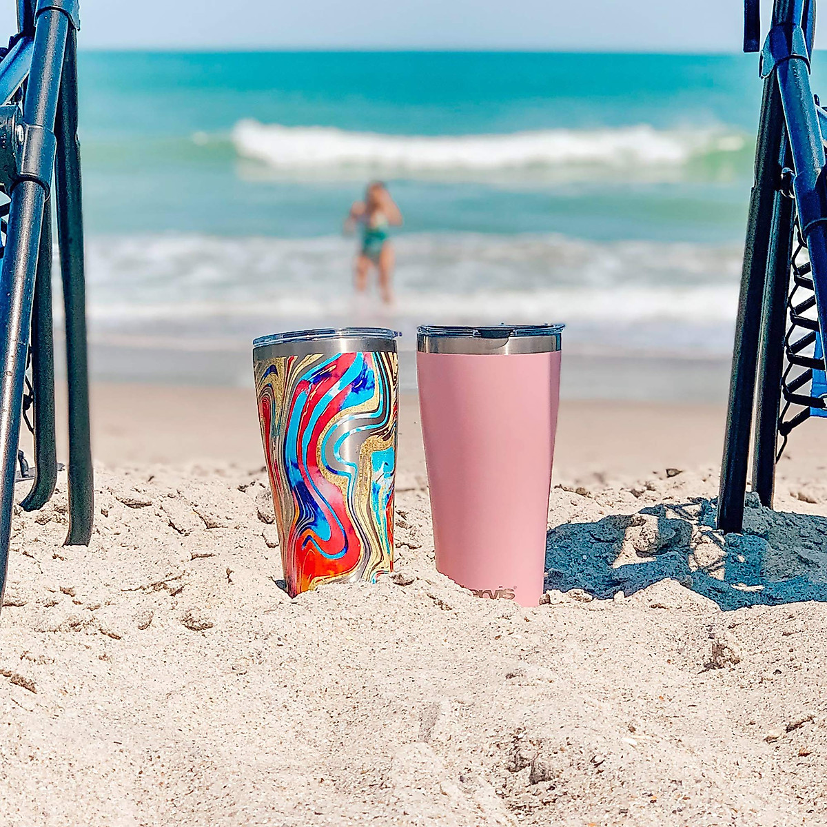 Tervis Sara Berrenson American Beauties Triple Walled Insulated Tumbler Travel Cup Keeps Drinks Cold & Hot, 30oz Legacy, Stainless Steel