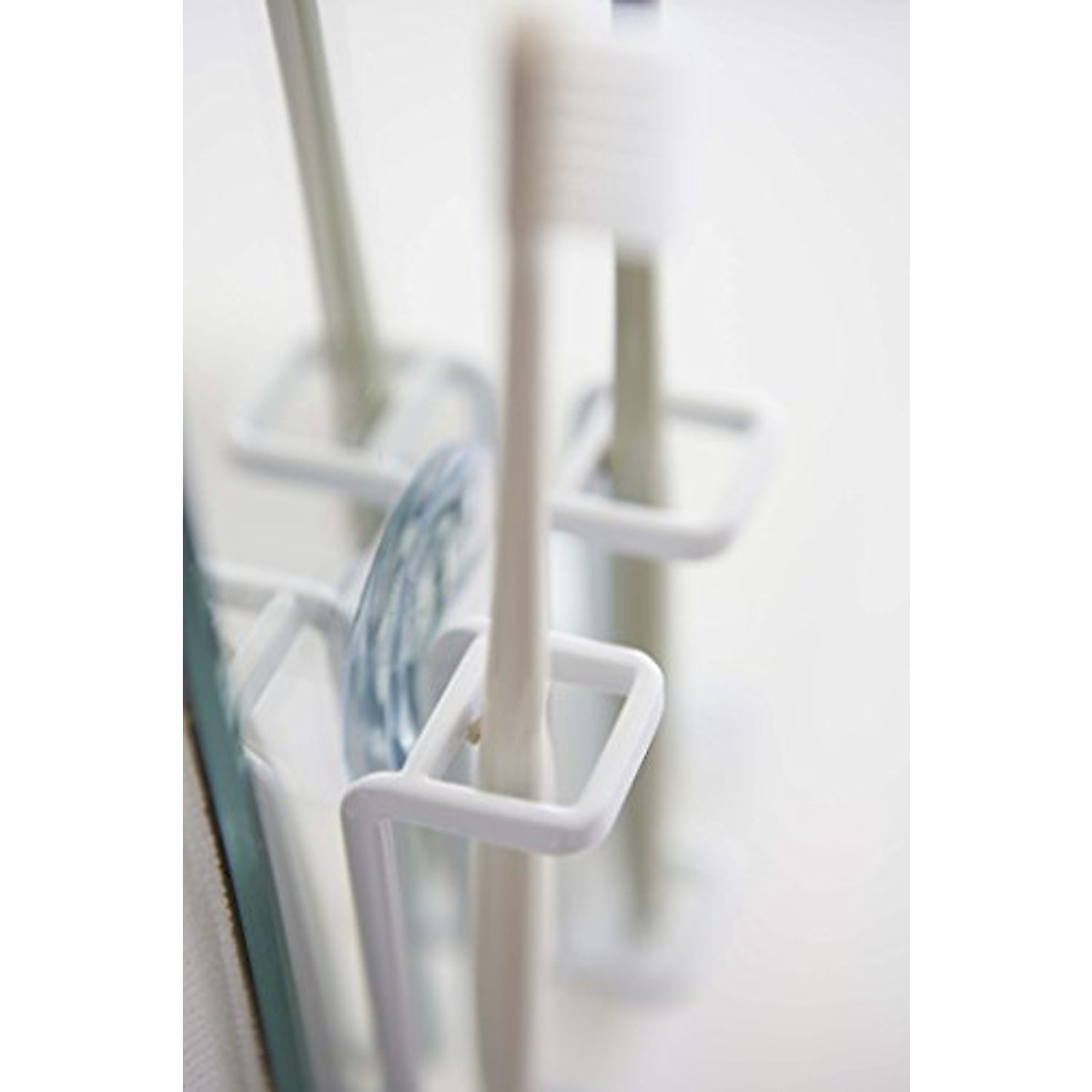 YAMAZAKI home 2530 Toothbrush Holder-Suction Cup Organizer for Bath, One Size, White
