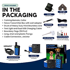 My Pet Command Underground Wireless Dog shock collar Fence System, Dual Function With Remote Dog Training Collar System Safe Pet Containment Waterproof Extra Thick Durable Polyolefin 13 AWG Wire Fence