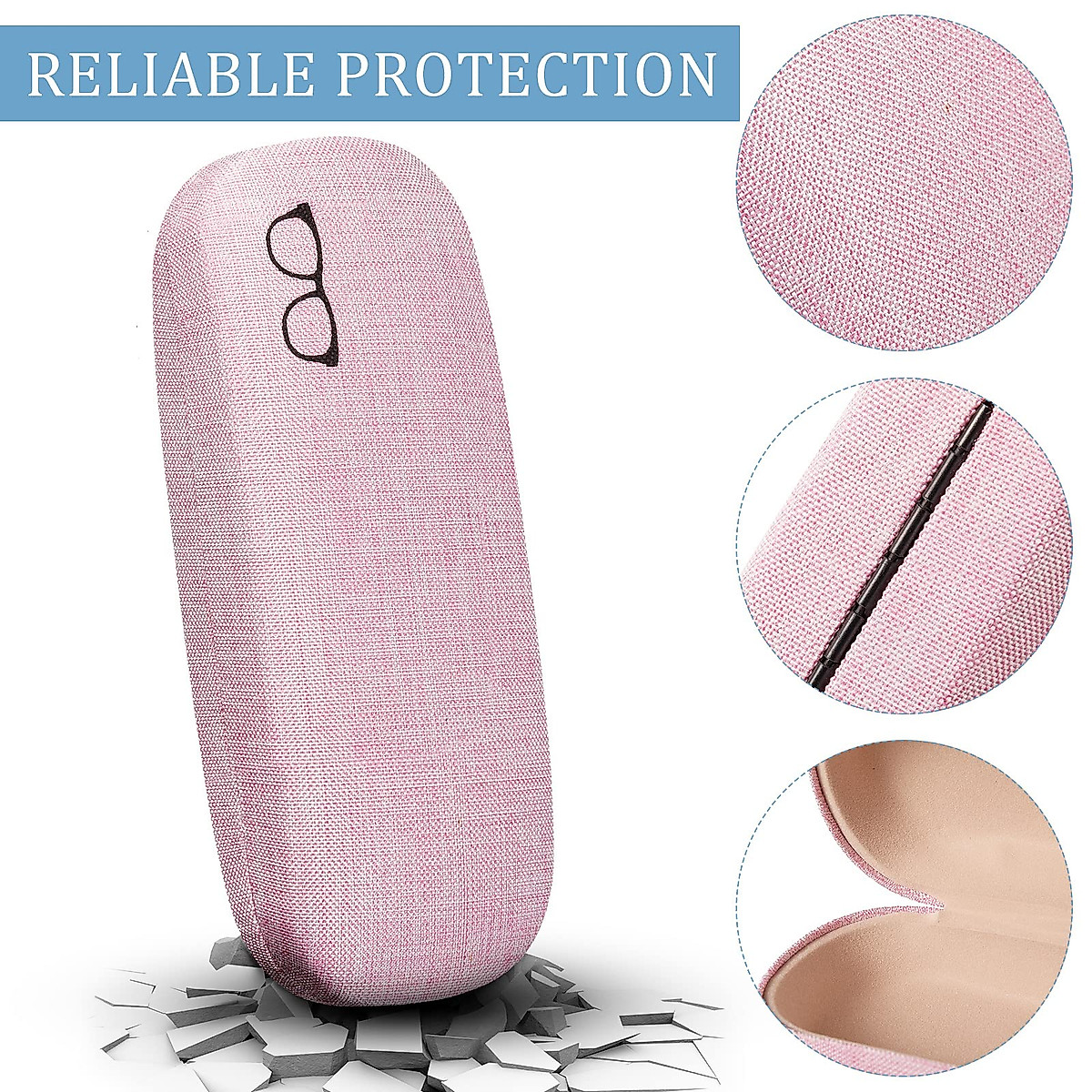 Chumia 12 Pcs Hard Shell Eye Glasses Cases Multi Unisex Glasses Case Back to School Supplies Linen Fabrics Eyeglasses Case Sunglasses Portable Glasses Protector with Eyeglass Cloth for Men Women