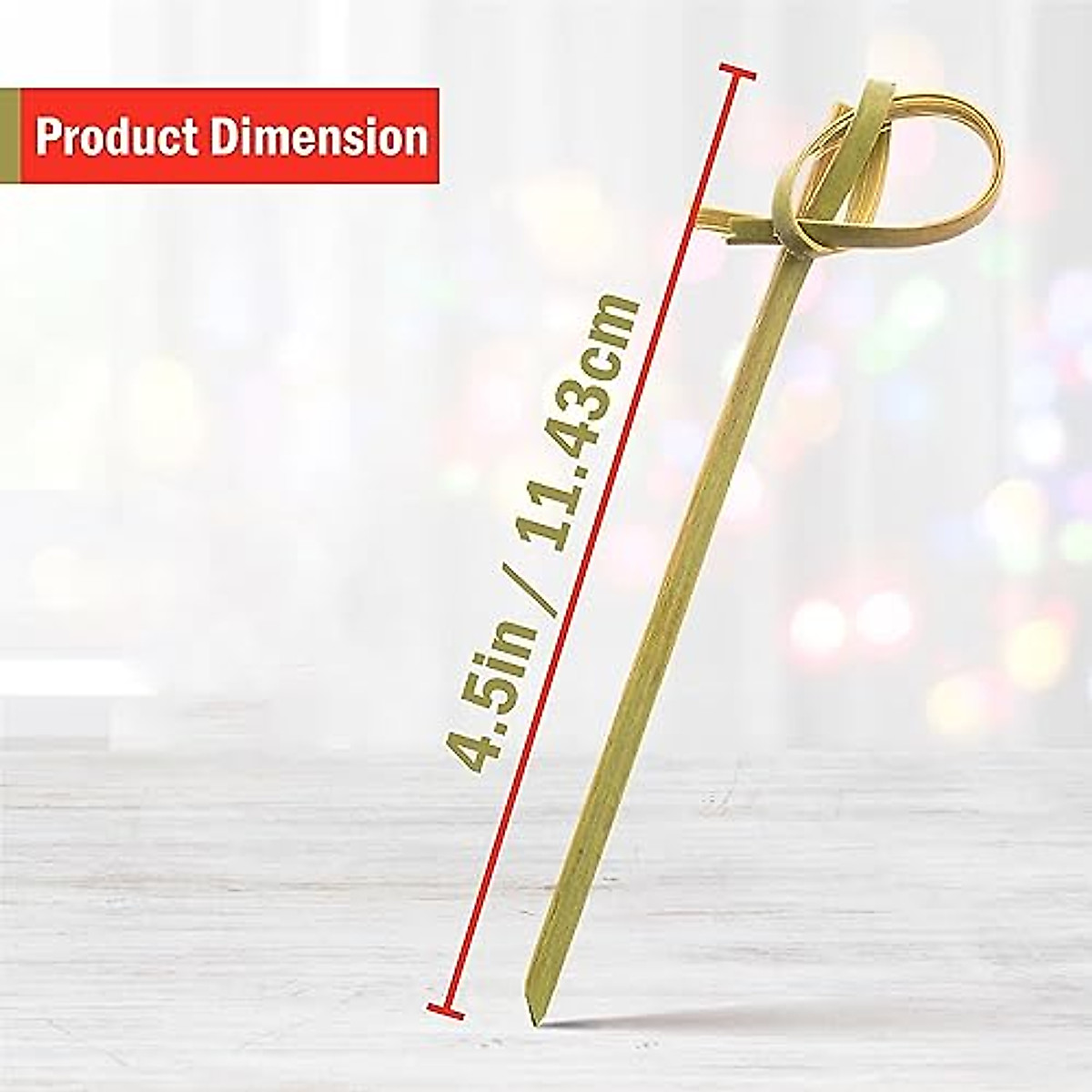 Perfectware - BambooKnot4-300ct Bamboo Knot 4-300ct 4" Bamboo Knot Picks (Pack of 300)