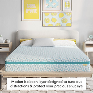 Simmons Blue Dream 10 Inch Gel Memory Foam Mattress - CertiPUR-US Certified - Medium Firmness - Pressure Relief & Motion Separation - Full Size Mattress - Bed in a Box - U.S. Made