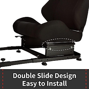 Hottoby Racing Seat with Adjustable Slide Adapt Racing Wheel Stand Fit for Logitech/Thrustmaster G25 G27 G29 G920 T80 T150 T300 T500 T300RS T500RS T-GT,No Racing Wheel,Shifter & Pedals