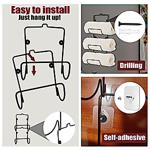 DIY Bathroom Towel Rack Holder Set - Adjustable Wall Mounted & Over The Door Hanging Storage Organizer for Hand/Bath Towels, Set of 6