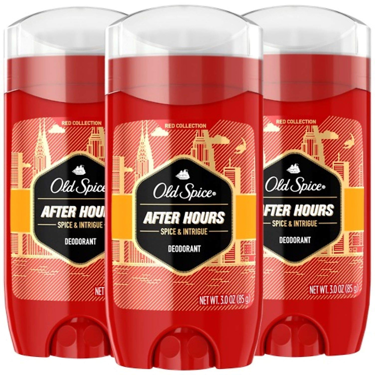 Old Spice Red Collection After Hours Scent Deodorant for Men, 3.0 oz, Pack of 3