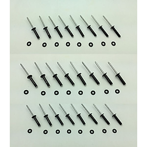 24 PC Black Aluminum TRI Grip Rivets for Kayaks, Canoes OR Boats