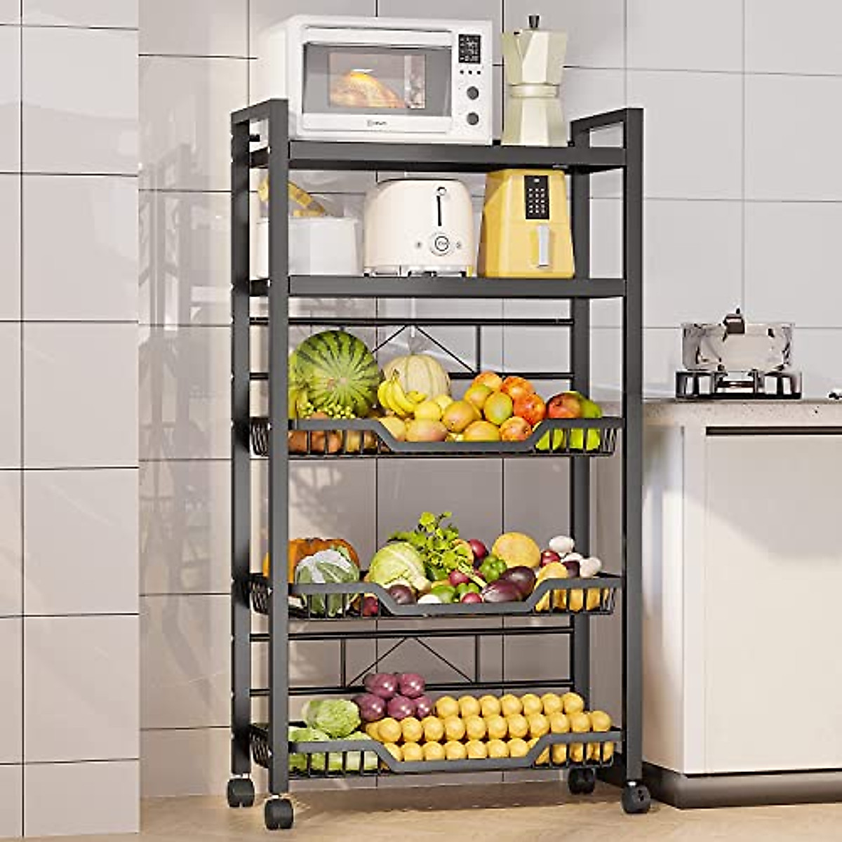 COVAODQ 5-Shelf Storage Shelf Wire Shelving Unit Metal Shelves Unit Storage