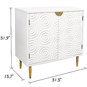 BHG Tree Rings Modern Wood Sideboard Buffet Cabinet, Kitchen Storage Cabinet with Doors, Liquor Cabinet, Dining Room, Hallway, Cupboard Console Table, Accent Cabinet