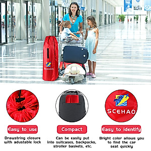 Stroller Bag for Airplane Travel,for Foldable Single Umbrella Strollers,with Storage Bag-Easy to Carry (Red)