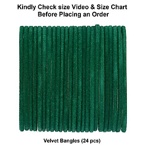 Efulgenz Indian Bangles Set Bollywood Plain Metal Velvet Bangle Bracelets Costume Jewelry for Women