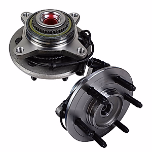 Autoround 515046 [2-Pack, 4x4] Front Wheel Hub and Bearing Assembly Compatible with 2004 2005 Ford F-150 4WD, Both Driver Passenger Side, 6 Lug w/ABS