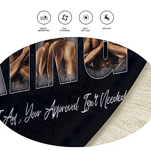 RUI＆TONG African American Afro King Art Deco Rug Boy Girls Bedroom Rug, Polyester Anti-Slip Rug Yoga Mat, Living Room Sofa Round Rug Diameter 24"