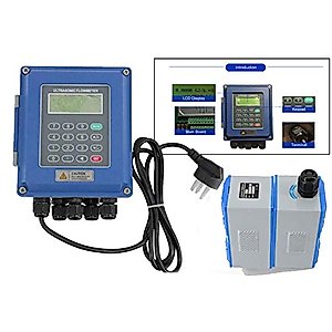 VTSYIQI Ultrasonic Flow Meter Flowmeter DN25mm-DN100mm TUF-2000B Wall Mounted Type RS485 Interface IP67 Protection TS-2 Transducer