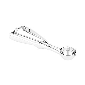 Restaurantware Met Lux 0.6 Ounce Gelato Scoop 1 Ambidextrous Ice Cream Scoop - Built-In Blade Dishwashable Stainless Steel Cookie Dough Scoop Comfortable Grip For All Ingredients
