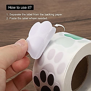 MECCANIXITY 1 Roll Paw Print Thank You Labels 1.5 Inch Adhesive Gold Dog Paw Tags for Greeting Card, DIY, Business, 500 Count/Roll