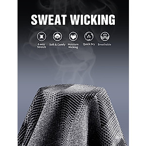 Zengjo Mens Running Shirts Short Sleeve Quick Dry Sweat Wicking Stretch(Heather Grey,L)