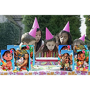 12 Pieces Moana Themd Children Birthday Party Favors Gift Bags Moana Themed Candy Bags for Children Baby Shower Decorations (moana)