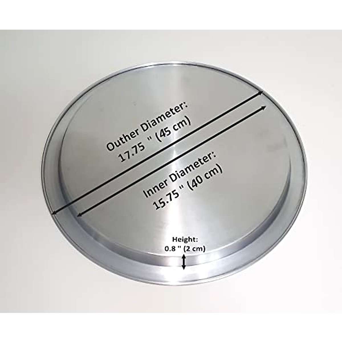 DLK - 18'' XXL - Big Aluminum Kunefe Tray, Kunafa Plate set, Kunefe Pan for Sweet ,Kunafeh or Kadaifi, Silver