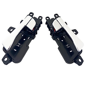 Cheriezing Interior Door Handle Chrome Compatible with Sonata 2011 2012 2013 2014 - Front or Rear Left Driver and Right Passenger Side Replace# 82610-3S010, 82620-3S010 (1 Set) Inside