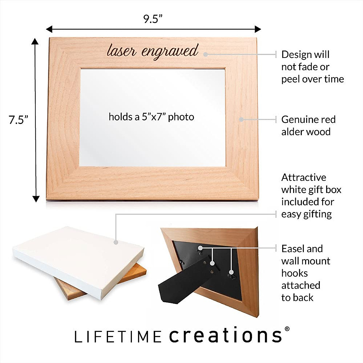 Lifetime Creations Personalized Godmother Picture Frame: Personalized Godmother Gift, Engraved Godmother Frame, Holds 5"x7" photo (Portrait)