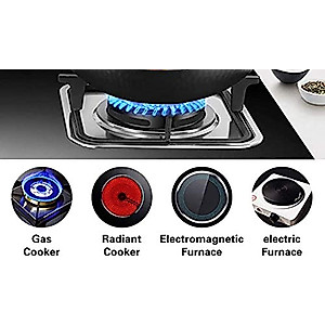 Bingmao Chinese Traditional Hand Hammered Iron Wok,2-handle Style,Non-stick,No Coating,Less Oil,Flat Bottom Induction Stoves Suitable (36CM/14 inch Diameter)