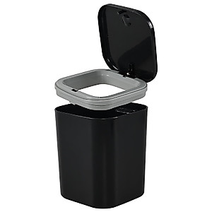Yesdate Mini Trash Can, Small Trash Can, 0.5 Gallon Mini Wastebasket Container Bin for Desk, Countertop- Black