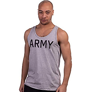 Army PT Style Tank Top | U.S. Military Physical Training Infantry Workout Sleeveless Work Out Shirt, Grey-(TankGRY,L)