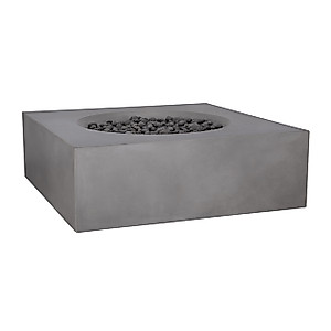 PyroMania Tao Outdoor Concrete Fire Table, 41 x 41 Inches - Natural Gas Model in Slate Gray Color