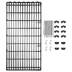 Amazon Basics Foldable Octagonal Metal Exercise Pet Play Pen for Dogs, Fence Pen, No Door, Large, 60 x 60 x 48 Inches, black